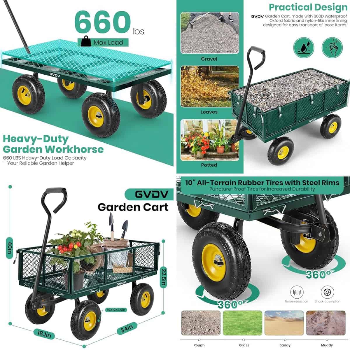 9 Heavy-Duty Steel Garden Carts for Hauling in 2025 - LivegreenGardens.com
